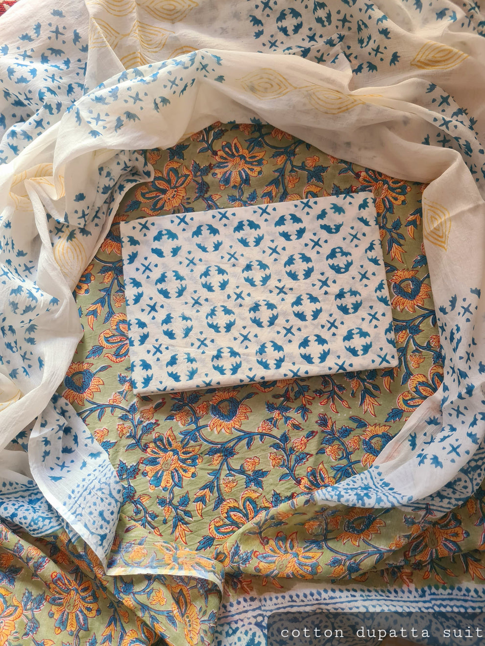 Pure Cotton Suit Pc with Malmal Dupatta – Hunar In India