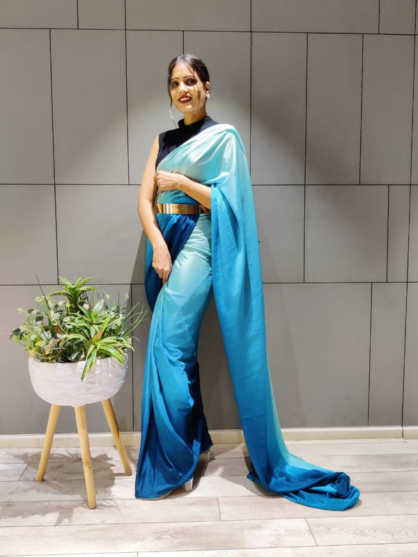 Ready to Wear Dual shade Saree – Hunar In India